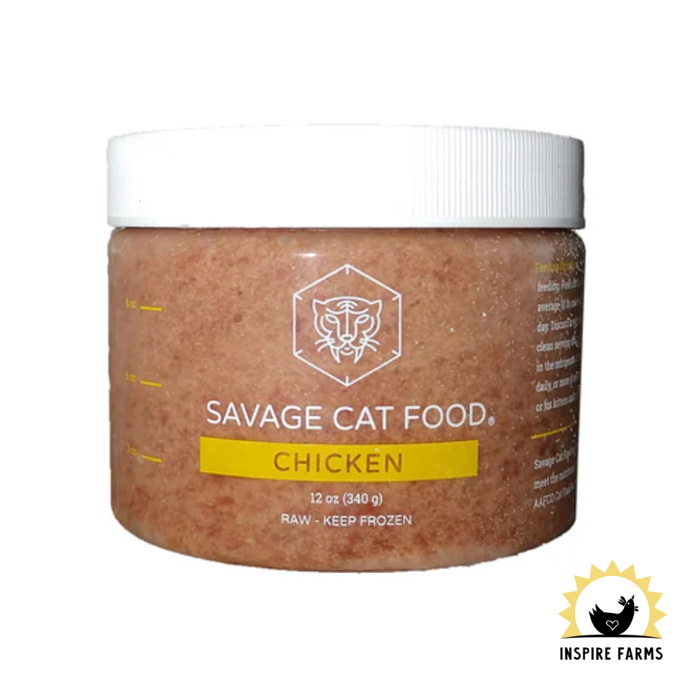 Savage Cat Raw Frozen Cat Food Tubs — Inspire Farms