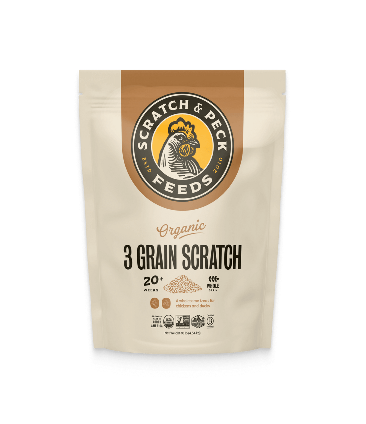 Scratch and Peck Feeds 3 Grain Organic Scratch — Inspire Farms